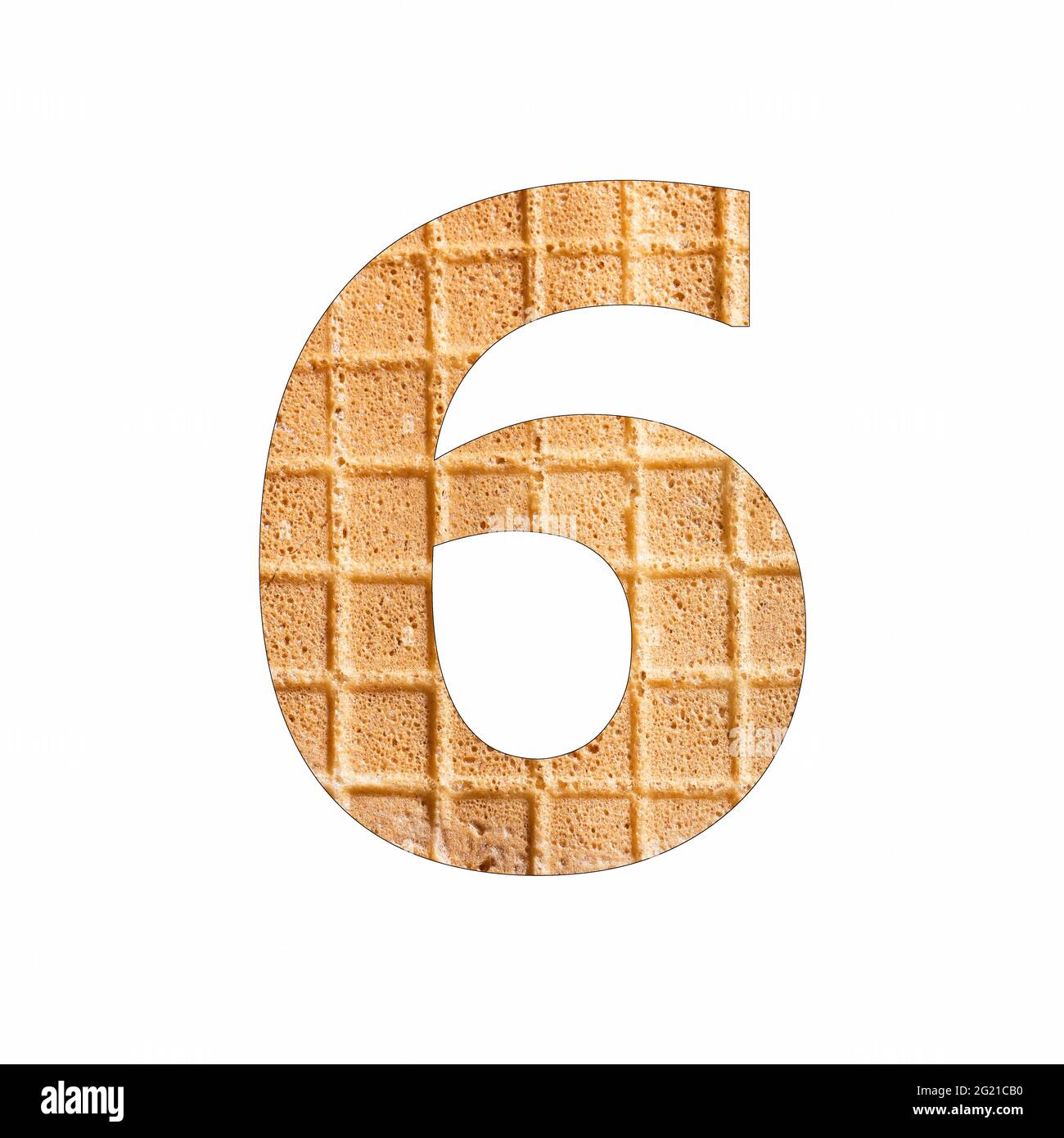 Digit number 6 - Wafer close-up texture Stock Photo - Alamy