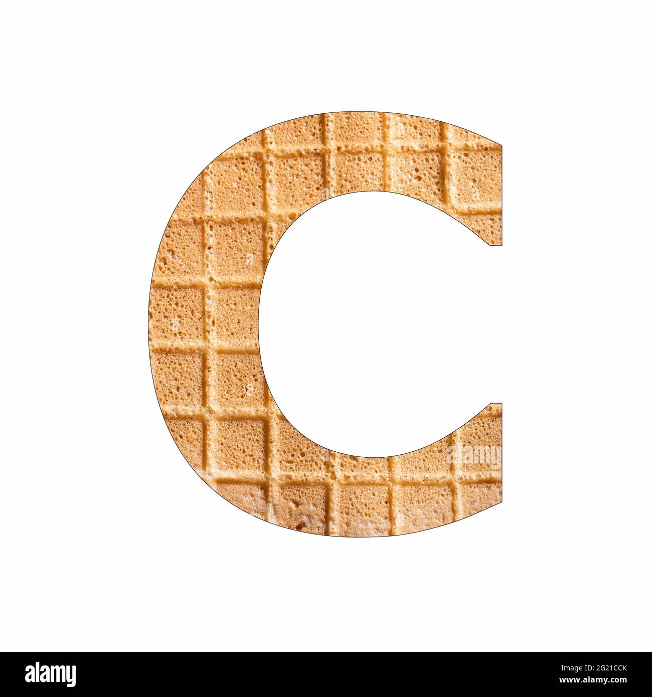 Alphabet Letter C - Wafer close-up texture Stock Photo - Alamy