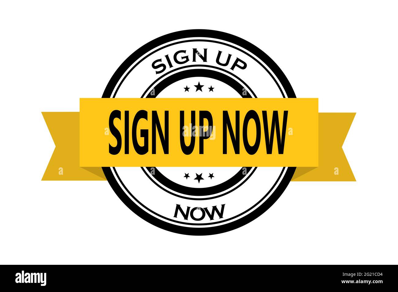 Sign up now seal and ribbon for use in e-commerce or e-shops Stock ...