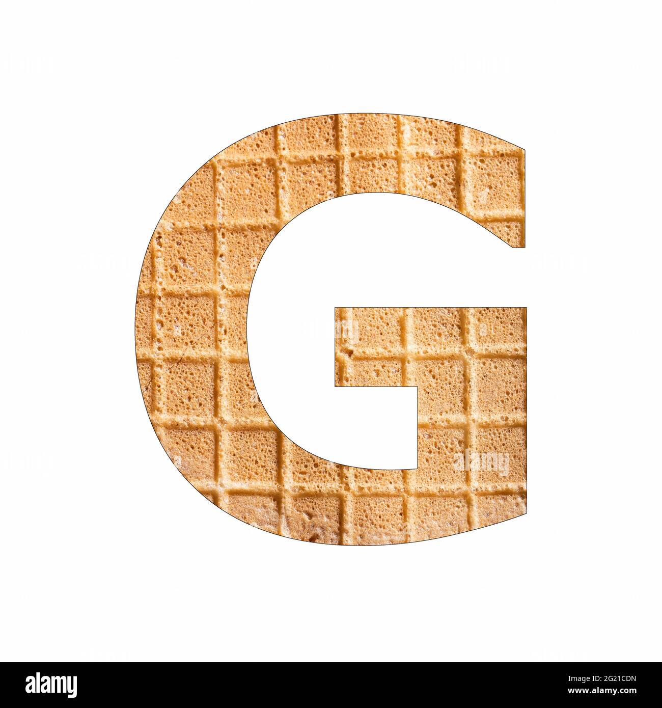 Alphabet Letter G - Wafer close-up texture Stock Photo - Alamy