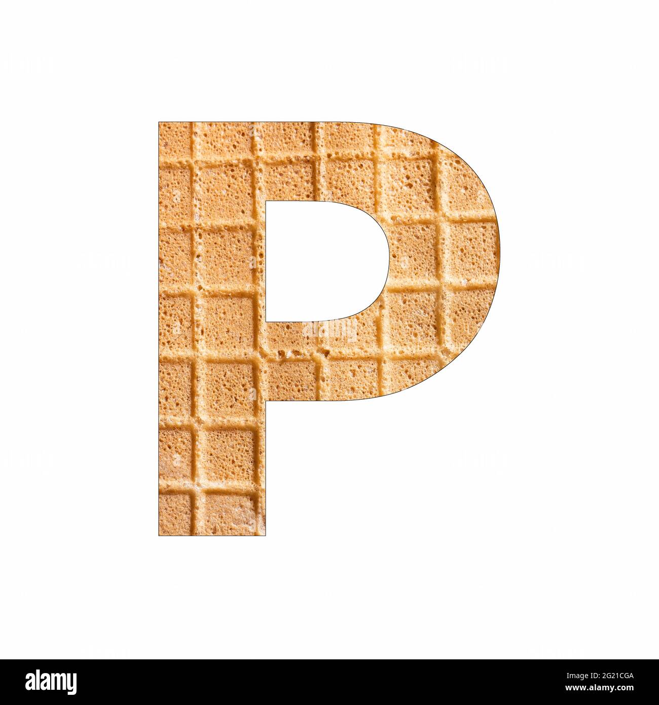 Alphabet Letter P - Wafer close-up texture Stock Photo - Alamy