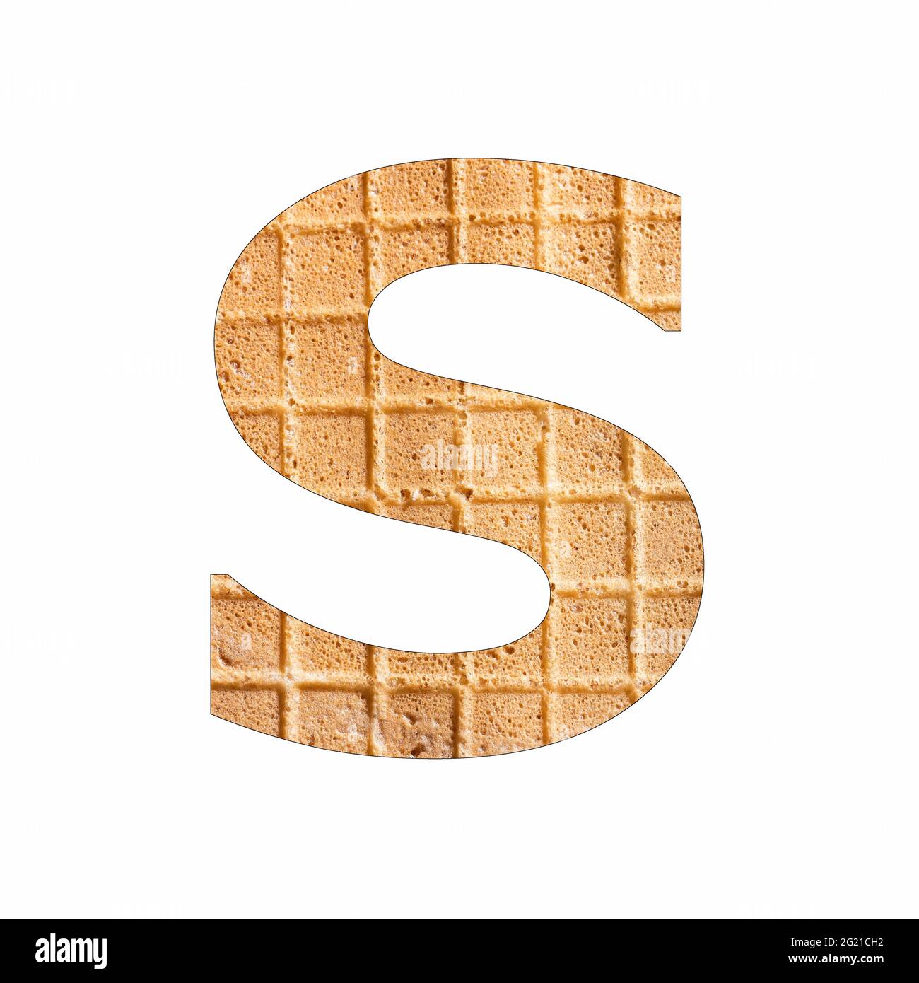Uppercase Alphabet Letter S - Wafer close-up texture Stock Photo - Alamy