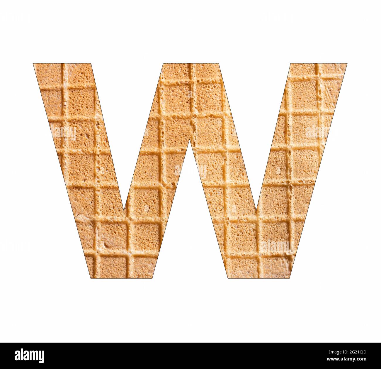 Uppercase Alphabet Letter W - Wafer close-up texture Stock Photo - Alamy