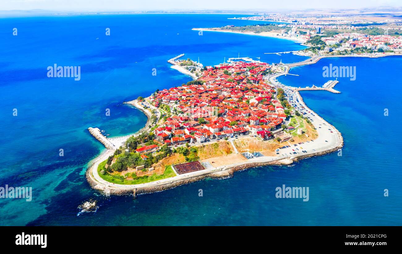 Nesebar, Bulgaria. Mesembria ancient island city on the Black Sea coast ...