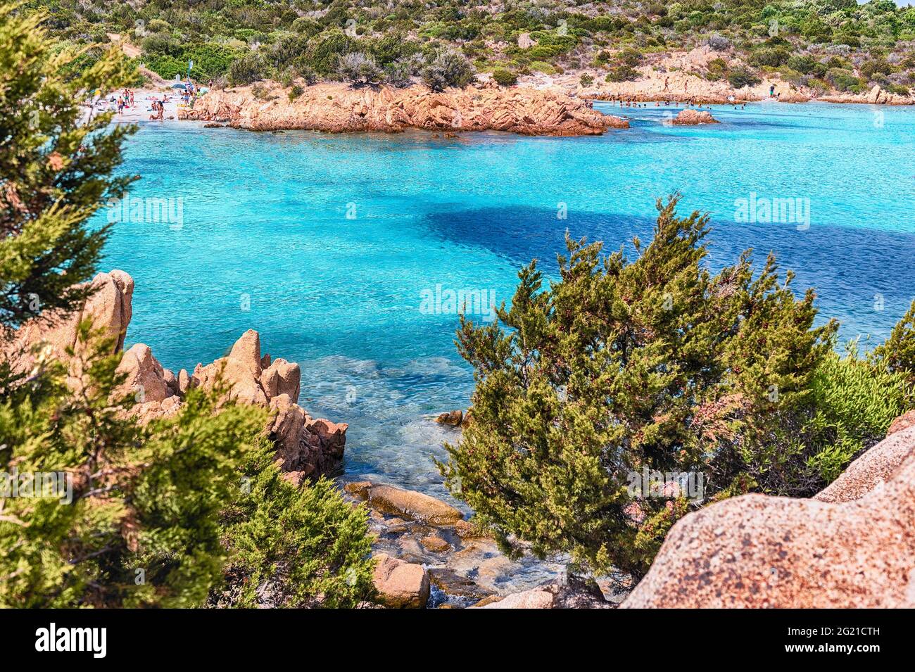 View of the iconic Spiaggia del Principe, one of the most beautiful ...