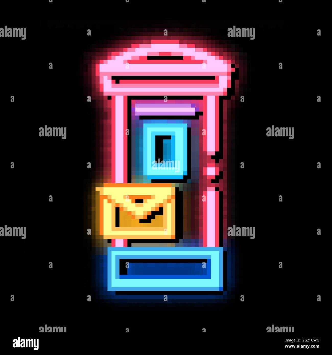 Post Machine Neon Glow Icon Illustration Stock Vector Image And Art Alamy