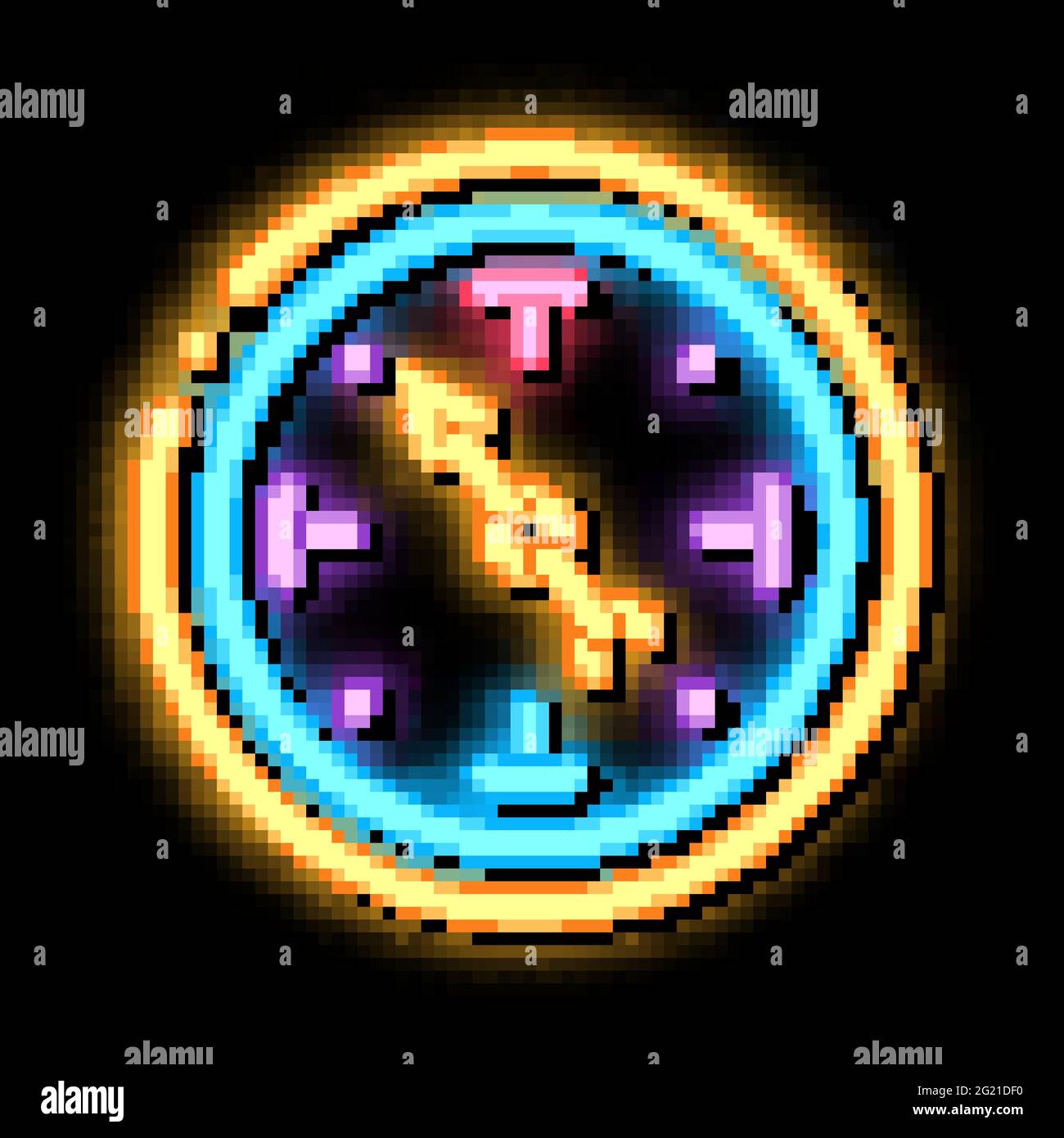 clock shows time neon glow icon illustration Stock Vector Image & Art ...