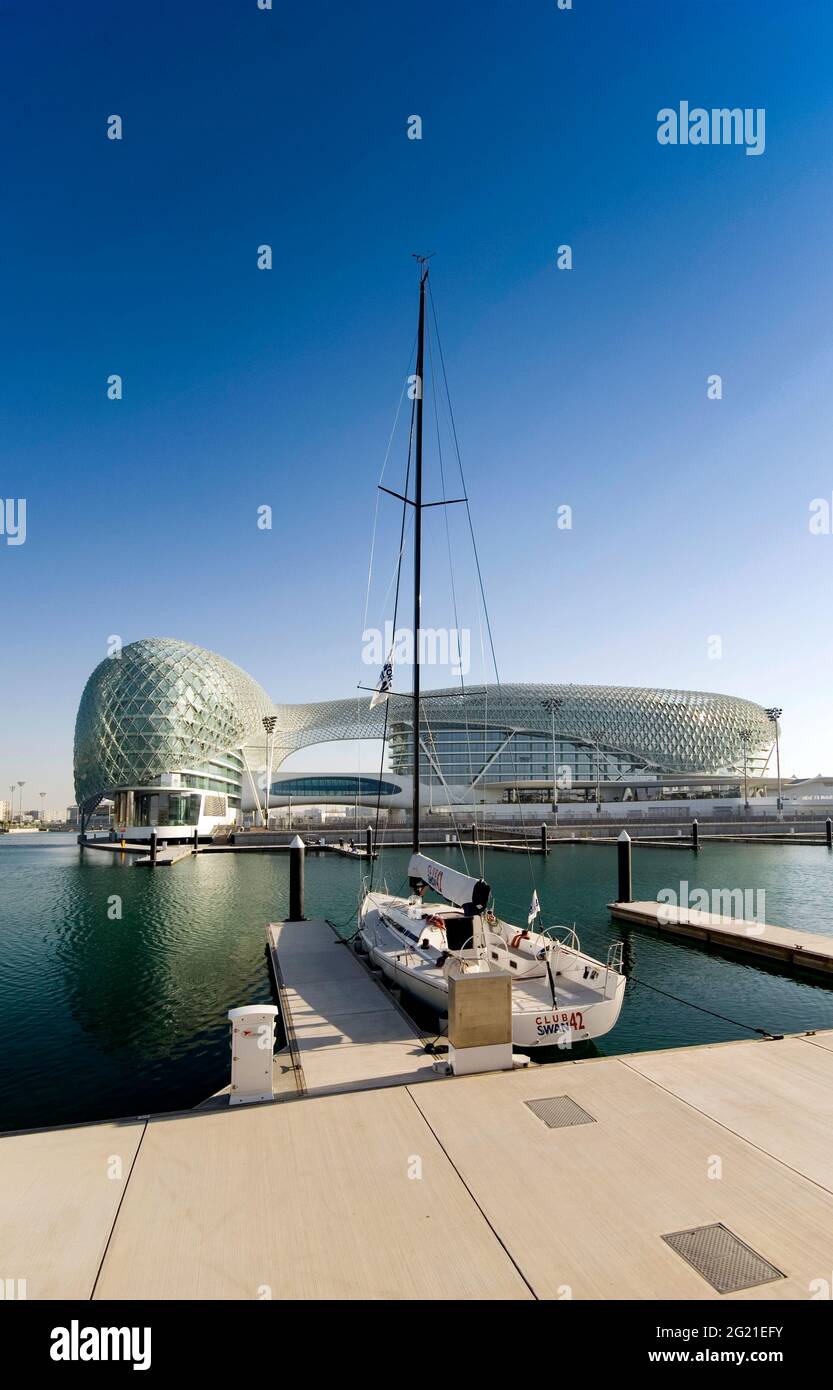 Modern architecture. Yas Marina and Hotel Stock Photo - Alamy