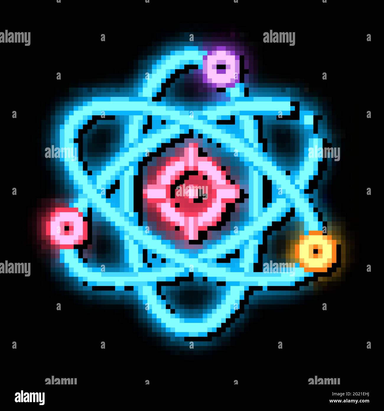 atom molecule neon glow icon illustration Stock Vector Image & Art - Alamy
