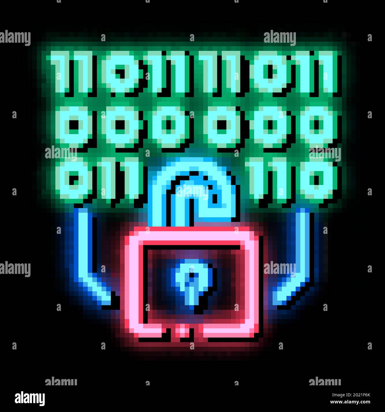 binary security code neon glow icon illustration Stock Vector Image ...