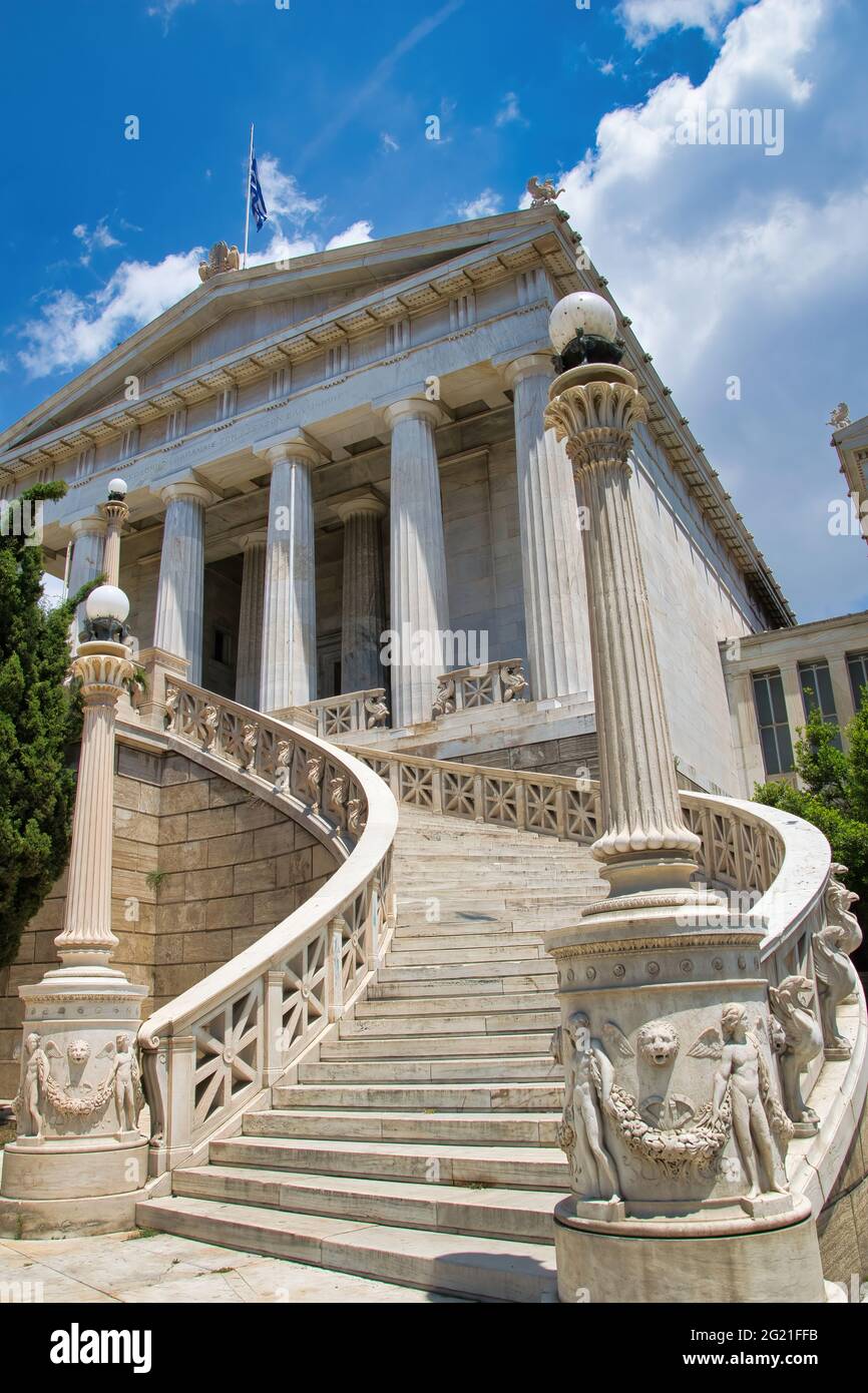 National Library of Greece. Wonderful neoclassical architecture. Athens ...