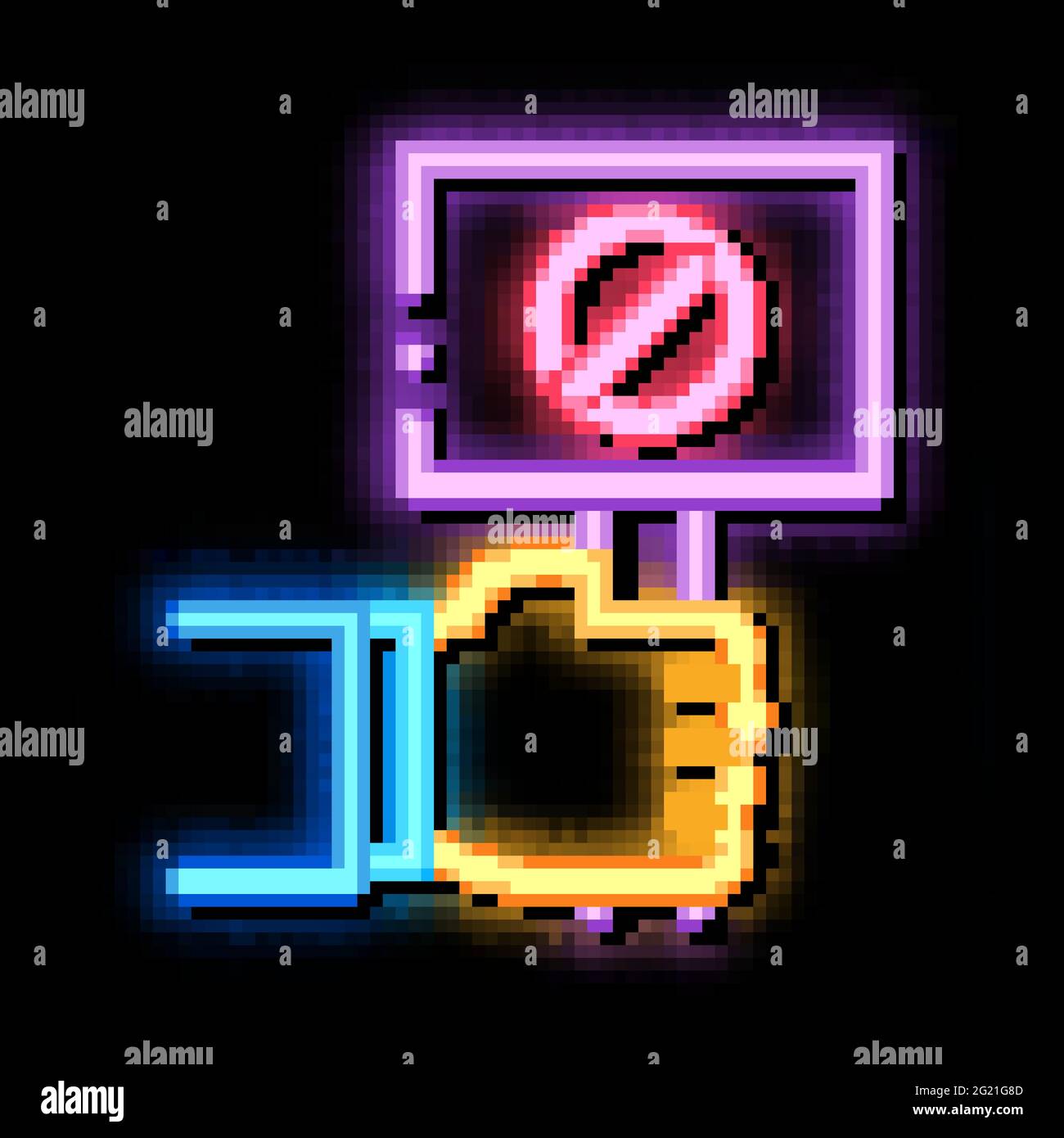 flag sign indicating protest neon glow icon illustration Stock Vector ...