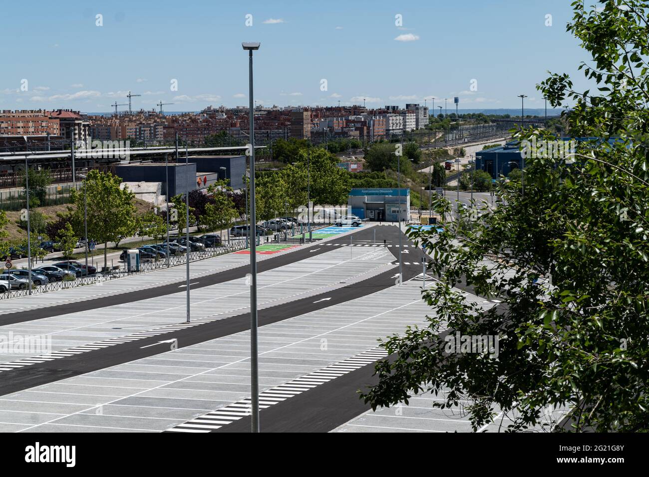 MADRID, SPAIN - May 14, 2021: Fuente de la Mora park-and-ride lot ...