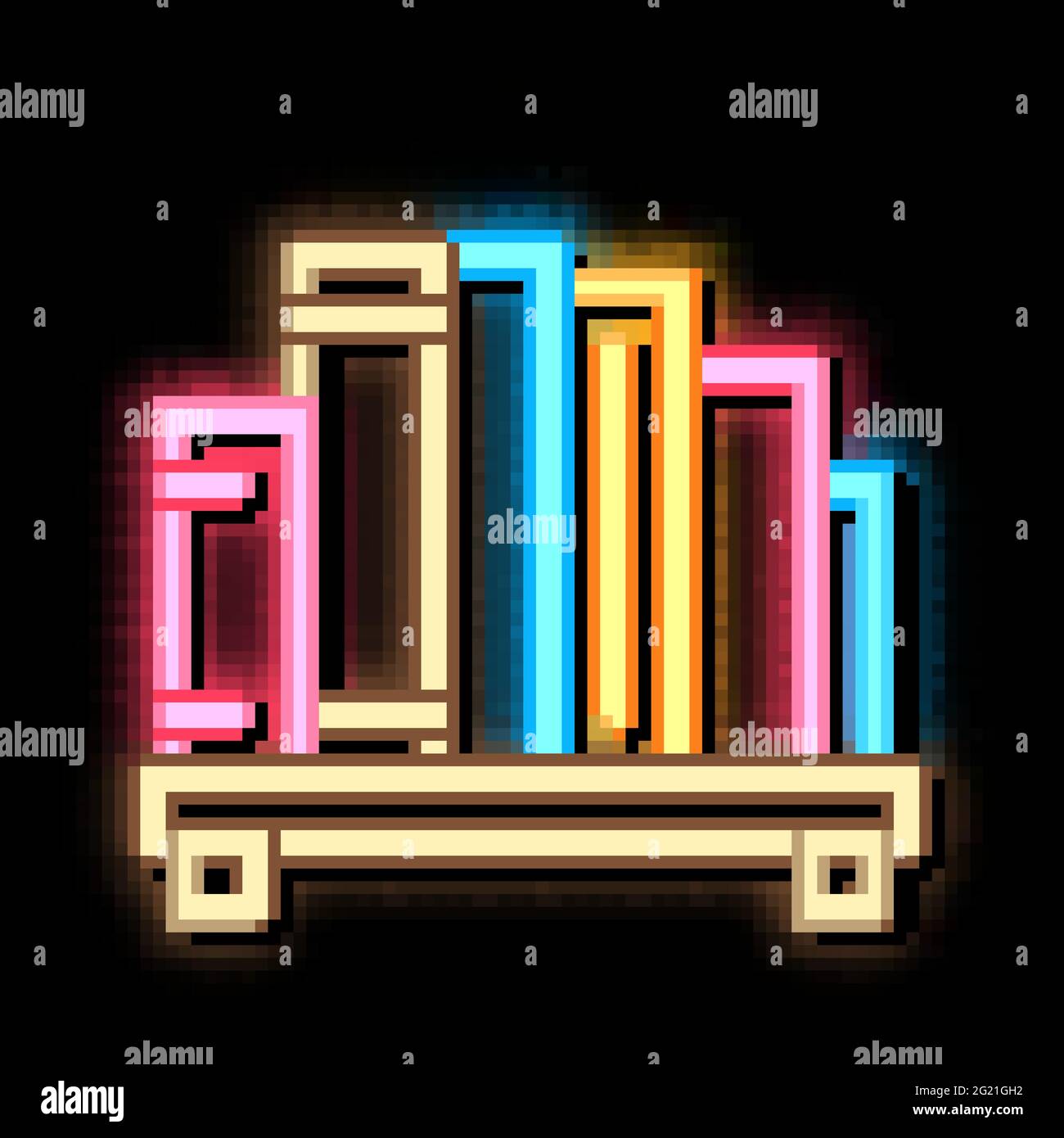 bookshelf neon glow icon illustration Stock Vector Image & Art - Alamy