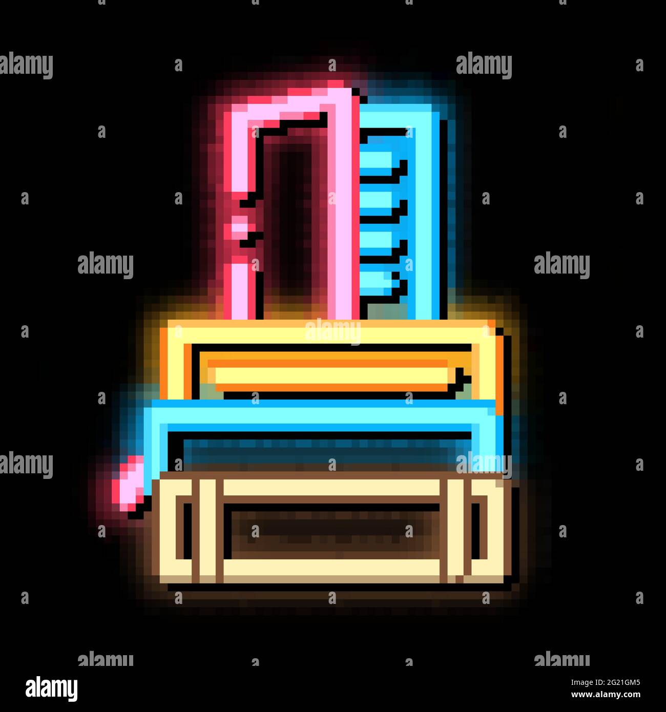stack of books neon glow icon illustration Stock Vector Image & Art - Alamy