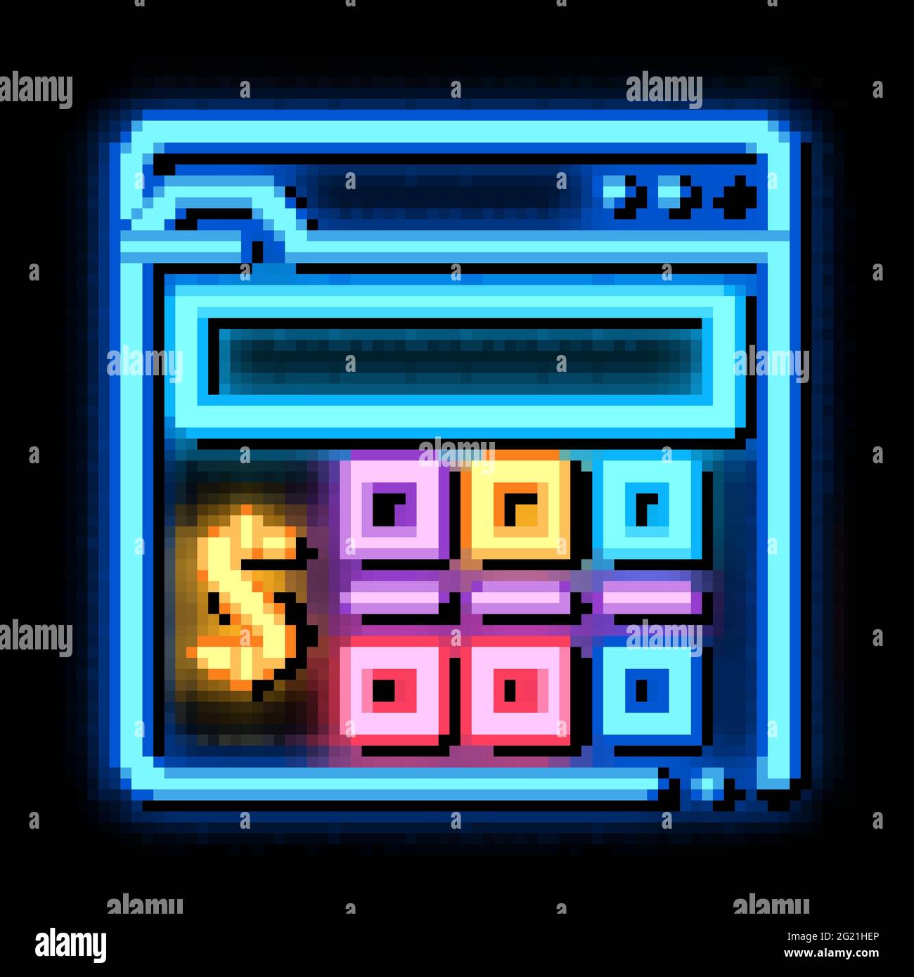money calculator neon glow icon illustration Stock Vector Image & Art ...