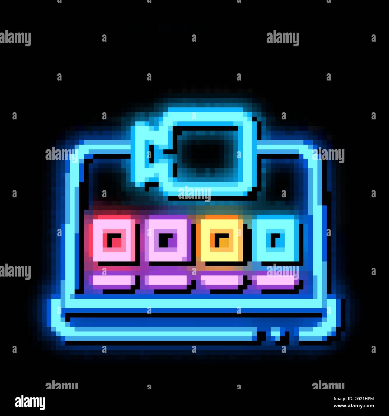 laptop video recording neon glow icon illustration Stock Vector Image ...