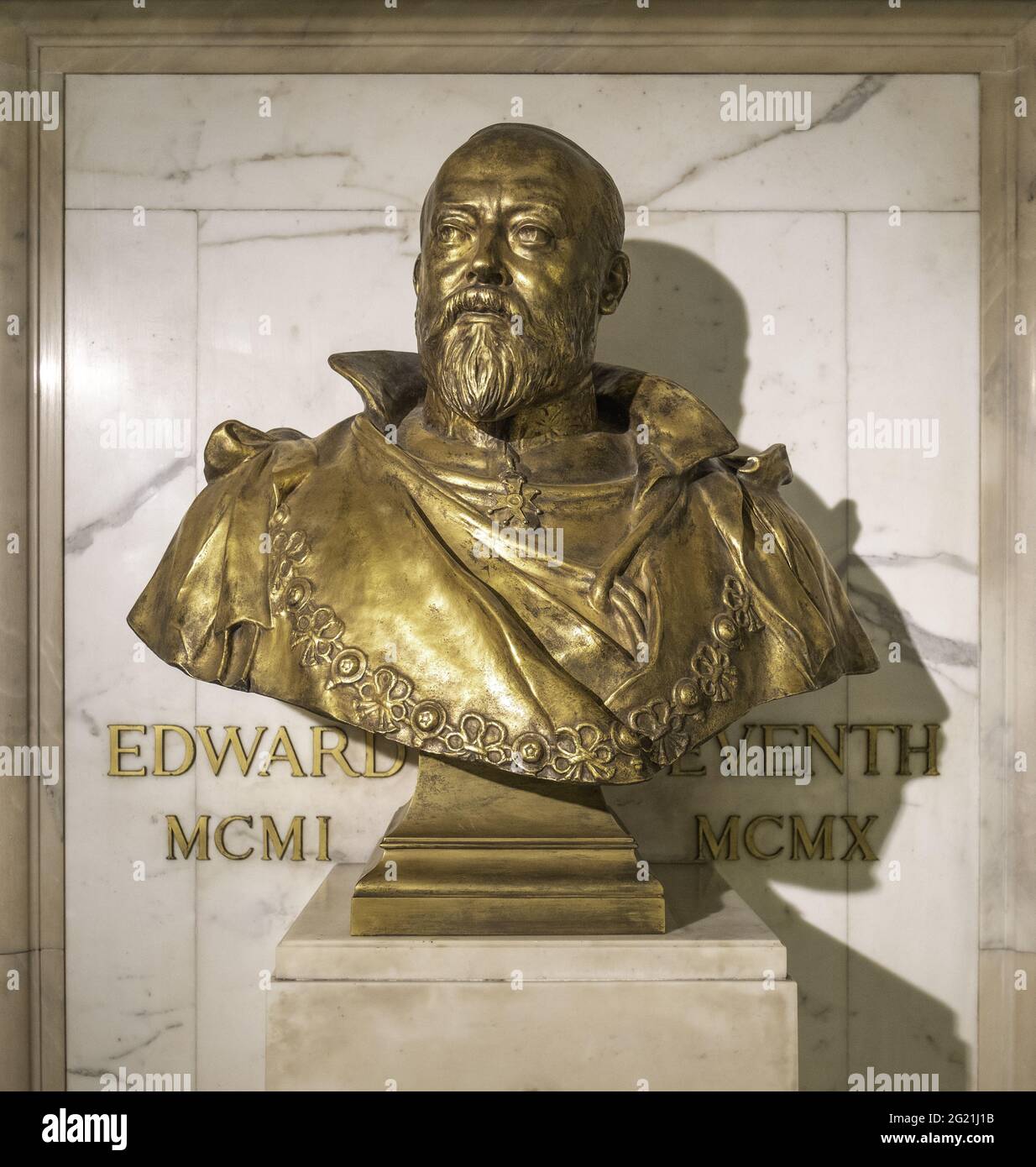 LONDON, UNITED KINGDOM - Jun 04, 2021: A bust of King Edward VII by Sir ...