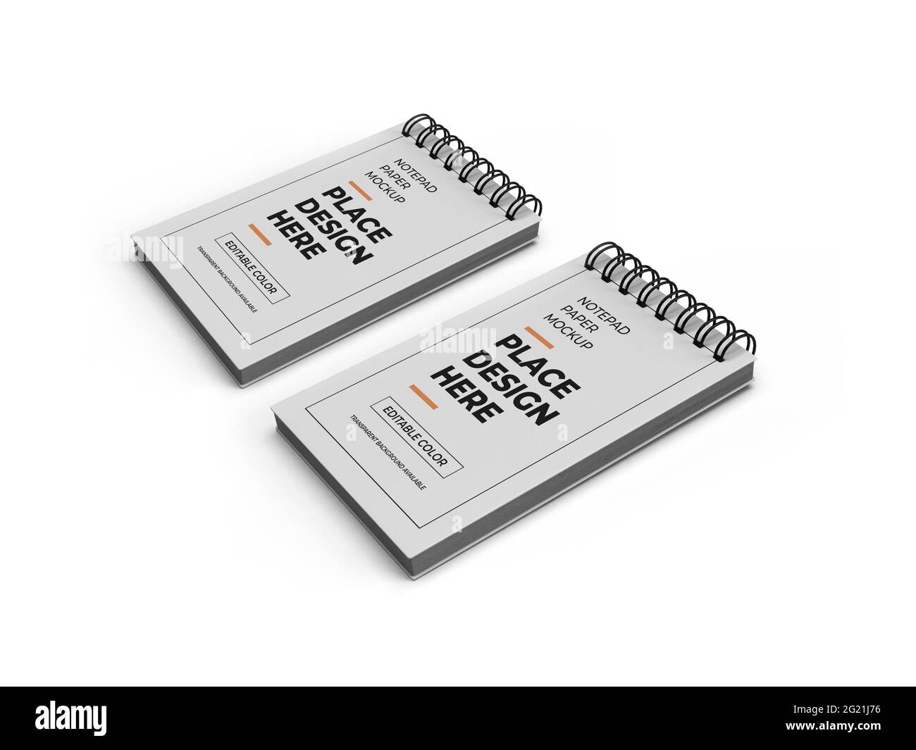 Notepad Paper 3D Illustration Mockup Scene on Isolated Background Stock ...