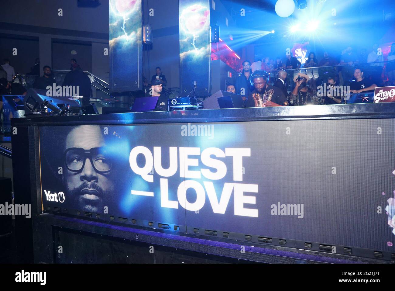 MIAMI BEACH, FL - JUNE 5: DJ Questlove performs during Y.AT private ...