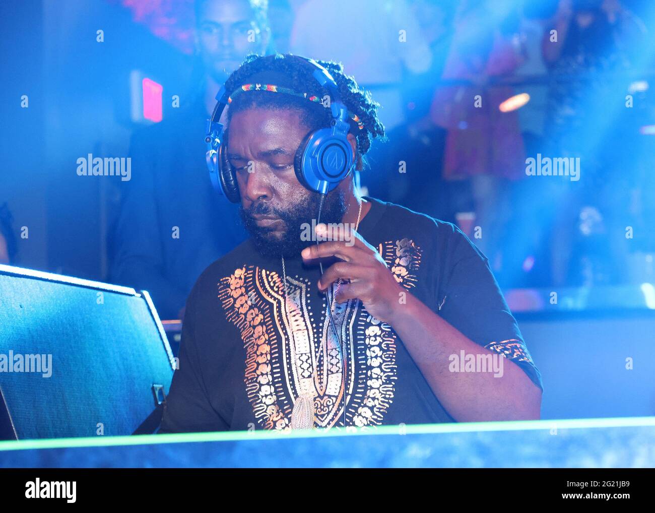 MIAMI BEACH, FL - JUNE 5: DJ Questlove performs during Y.AT private ...