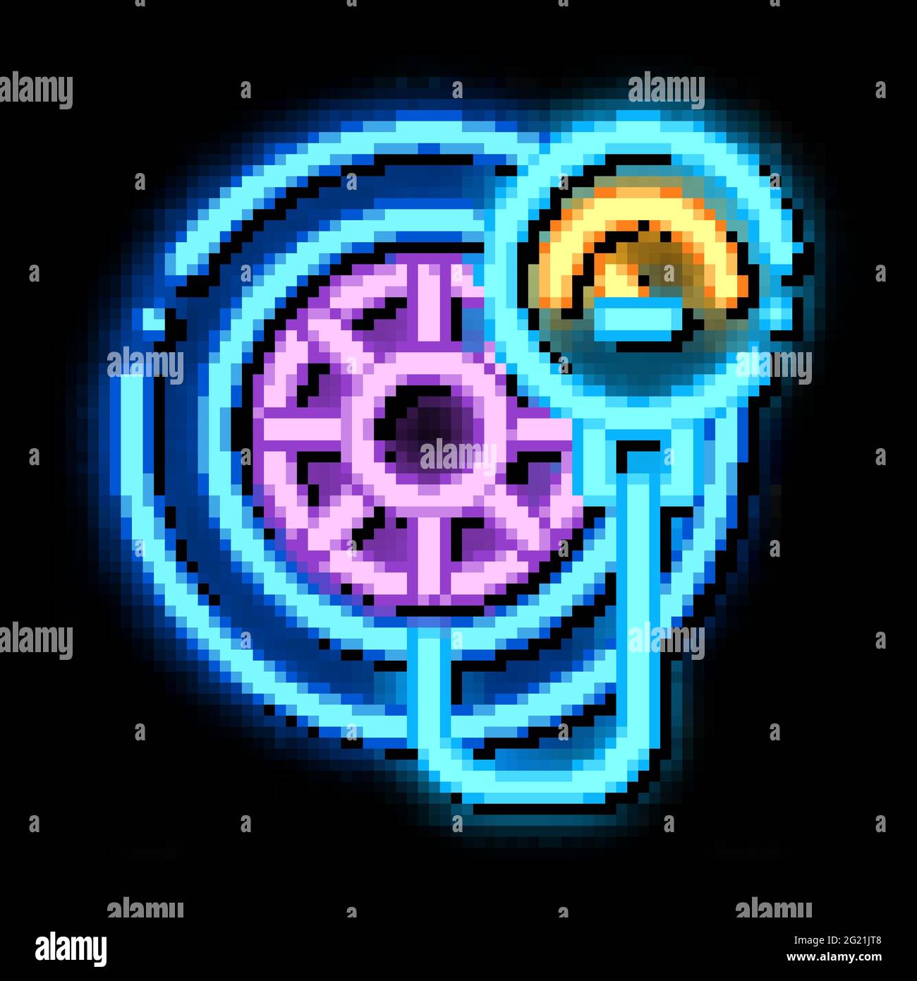 Tire Inflation Neon Glow Icon Illustration Stock Vector Image And Art Alamy