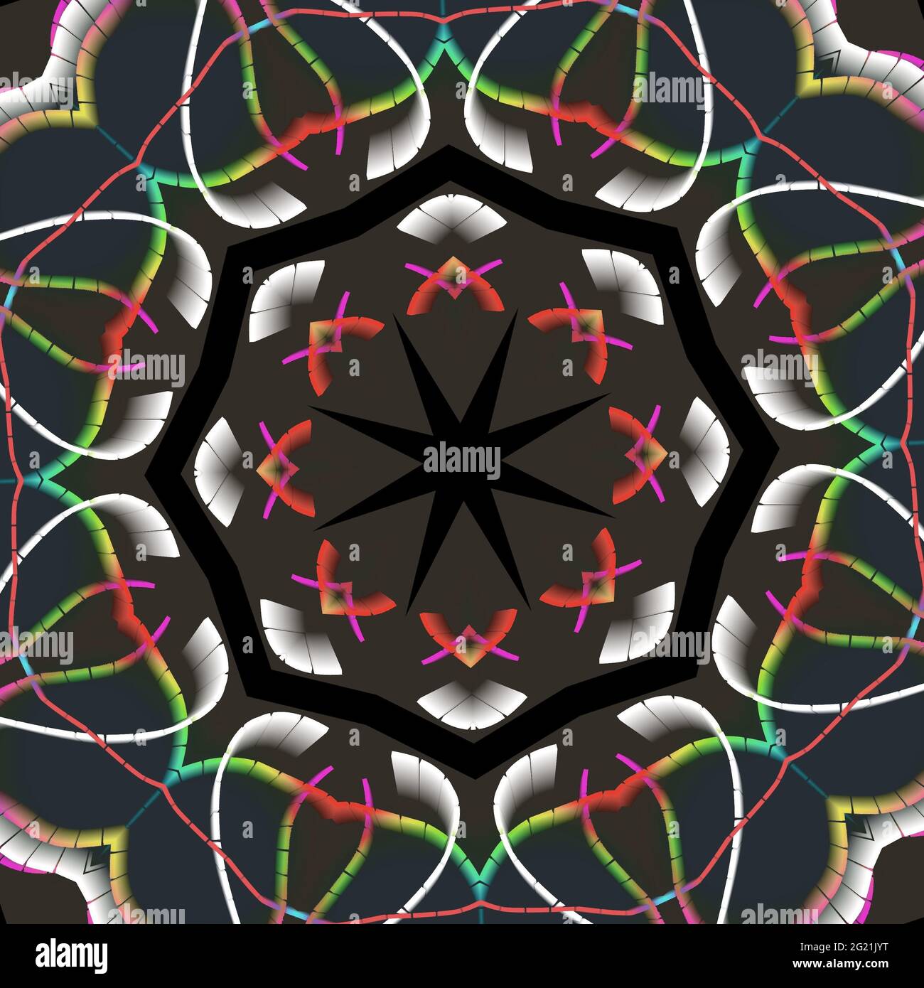 Round floral illustration design Stock Photo - Alamy