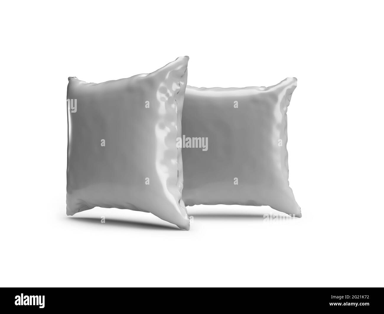 Square Pillow 3D Illustration Mockup Scene on Isolated Background Stock ...