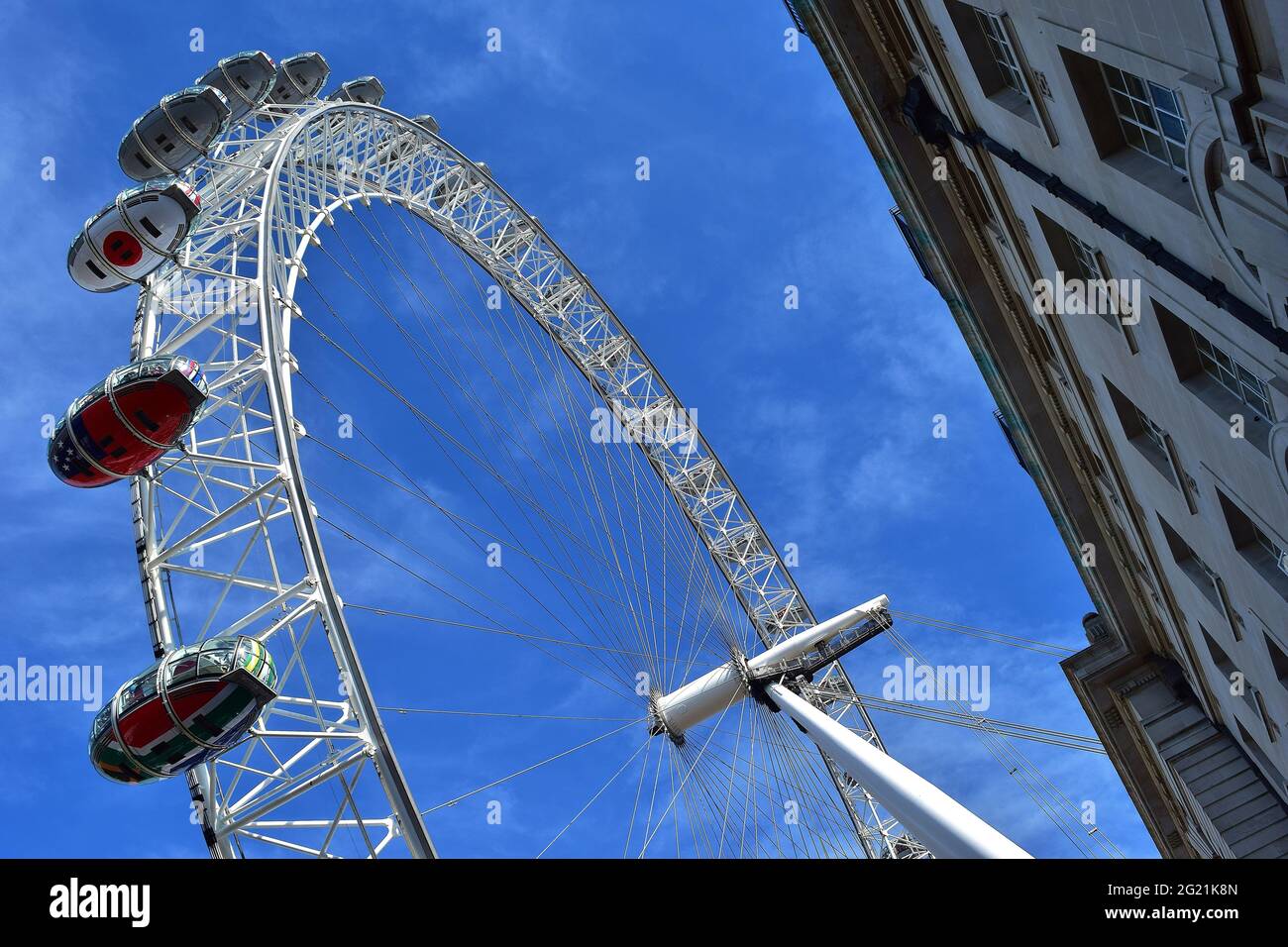 LONDON, UNITED KINGDOM - Aug 22, 2015: The London Eye ferris wheel in ...