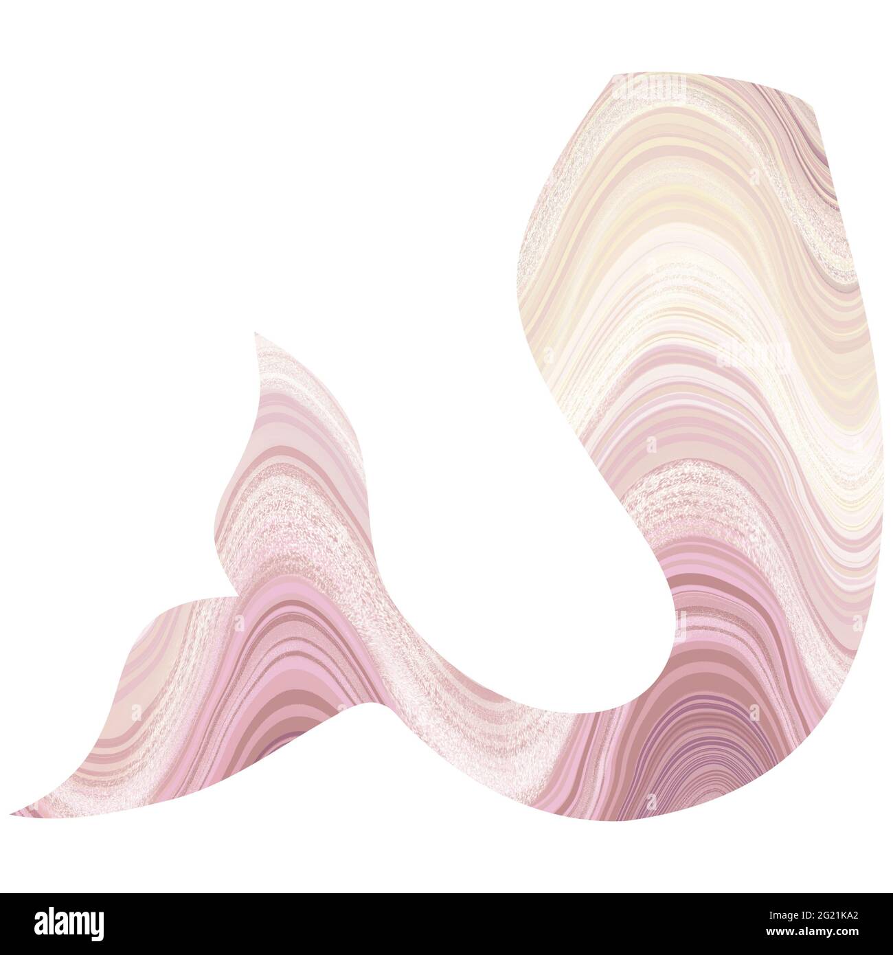 Pink mermaid Tail hand-drawn illustration. Marble Fishtail Stock Photo ...