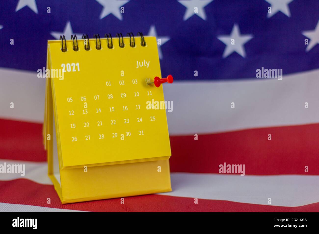 Flip calendar for July 2021. Desktop calendar with a highlighted date ...