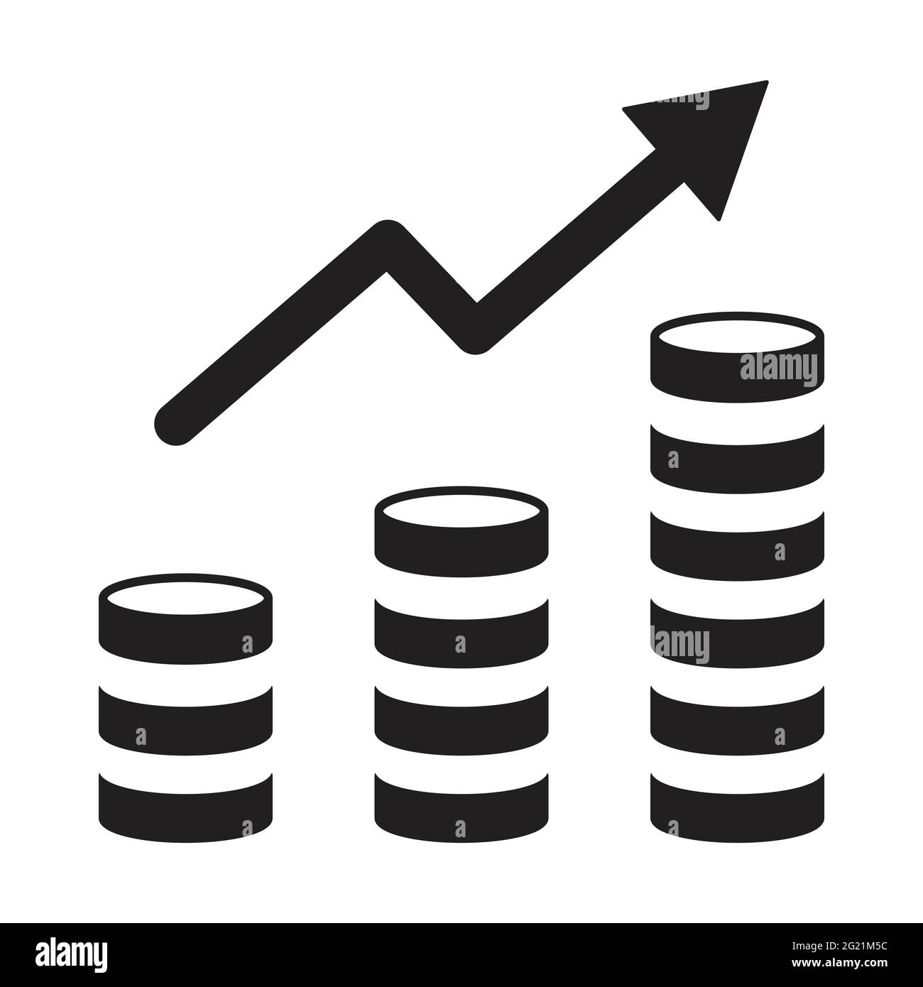 Revenue growth increasing graph icon vector money trending concept for graphic design, logo, web ...