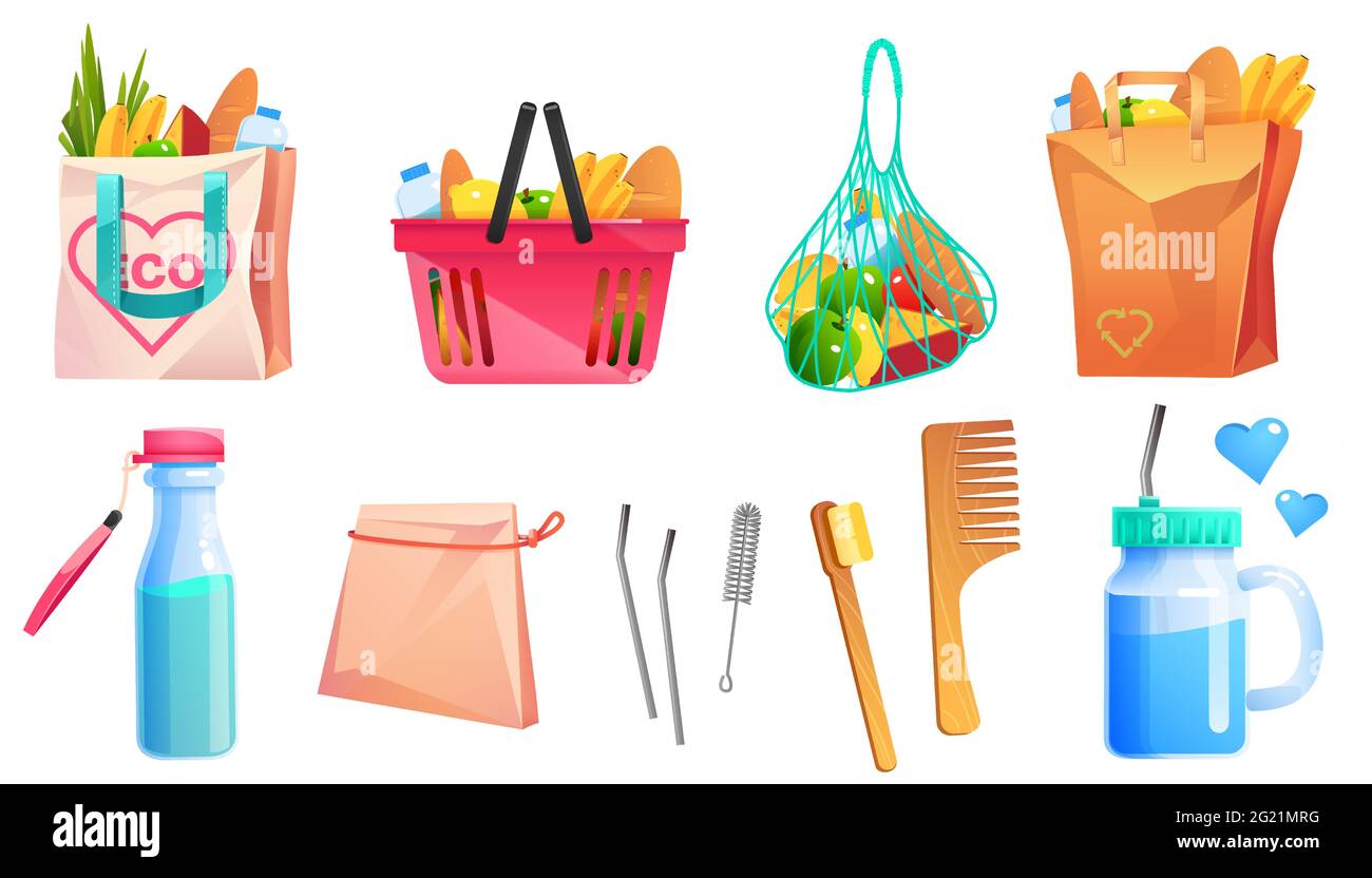 Reusable bag food Stock Vector Images - Alamy