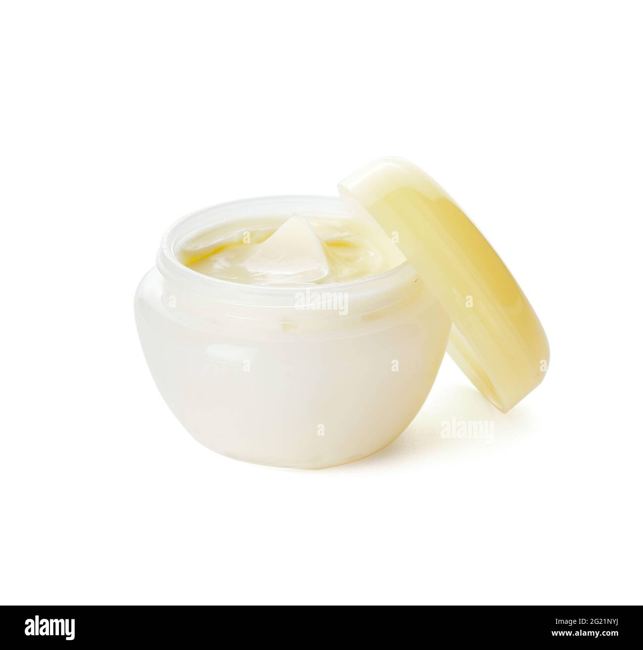 Jar of natural cream on white background Stock Photo - Alamy