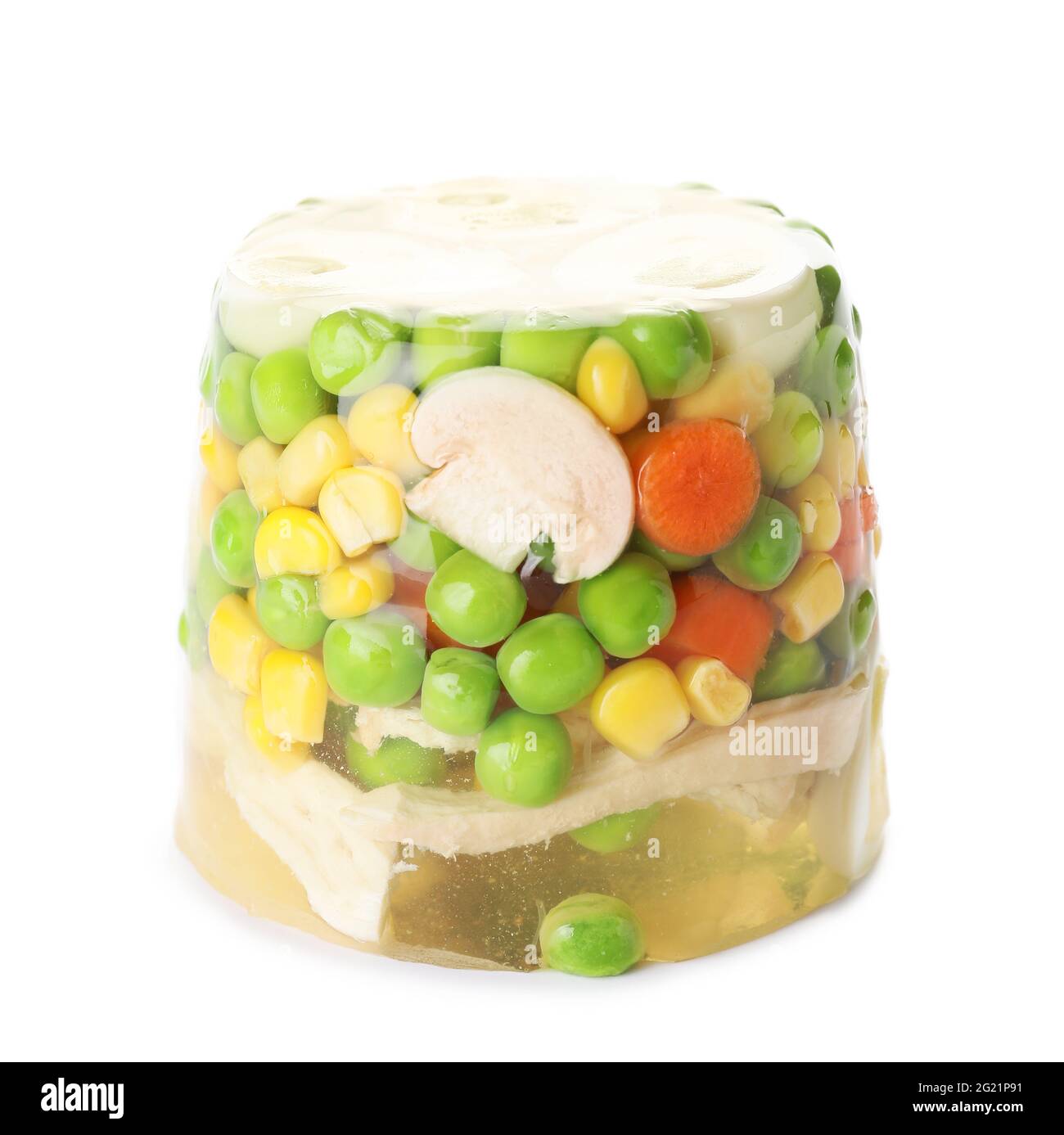 Tasty aspic on white background Stock Photo - Alamy