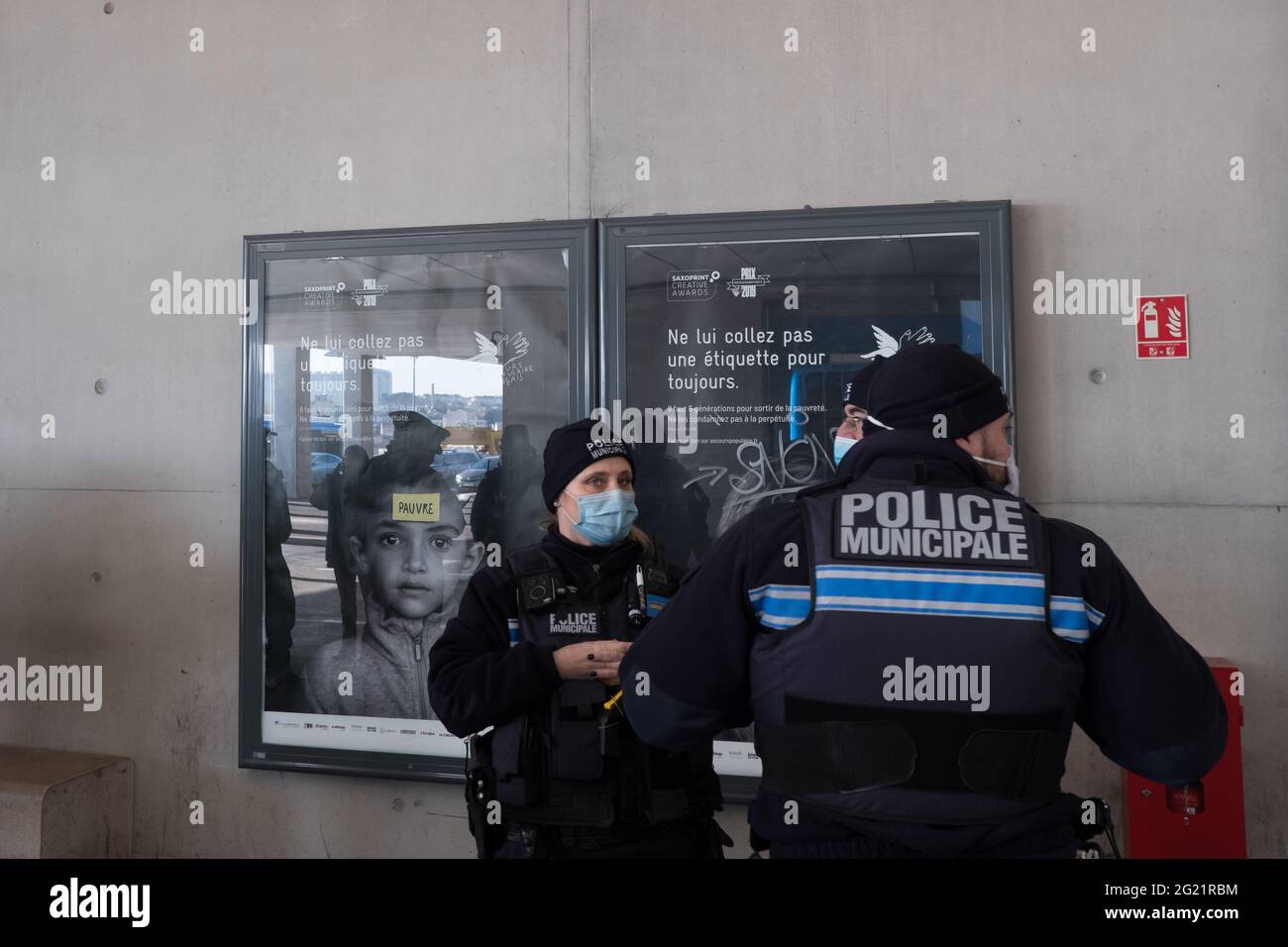 Marseille, France. 19th Jan, 2021. Police officers in their uniforms ...