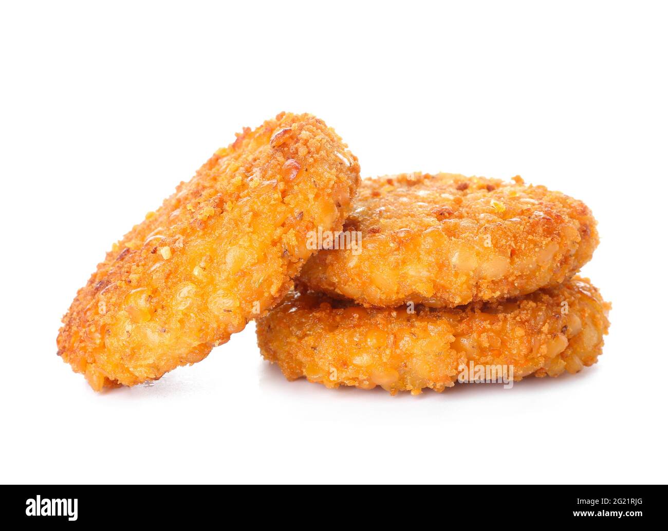 Tasty lentil cutlets on white background Stock Photo - Alamy
