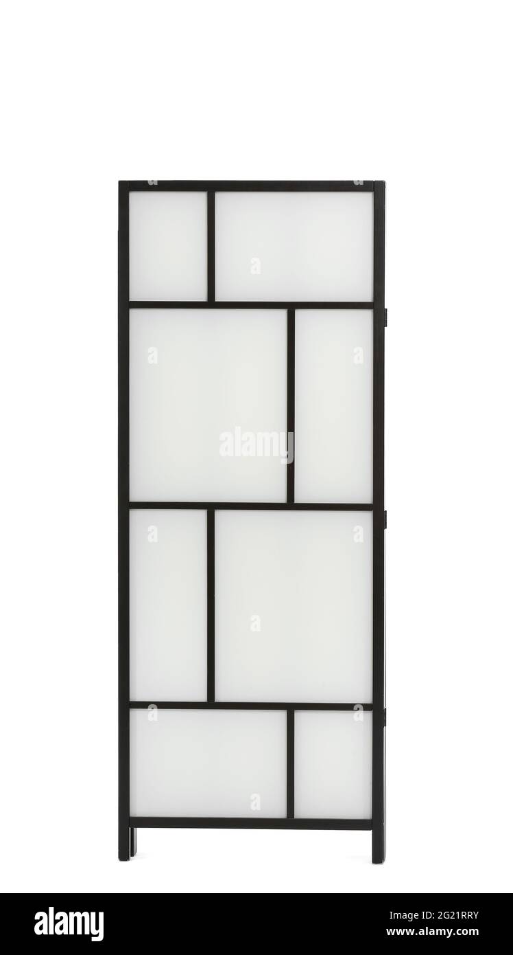 Modern folding screen on white background Stock Photo - Alamy