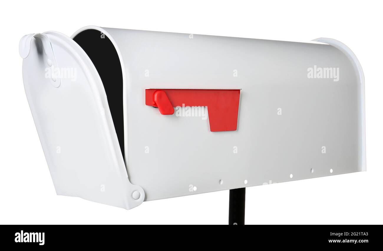 Mail box on white background Stock Photo - Alamy