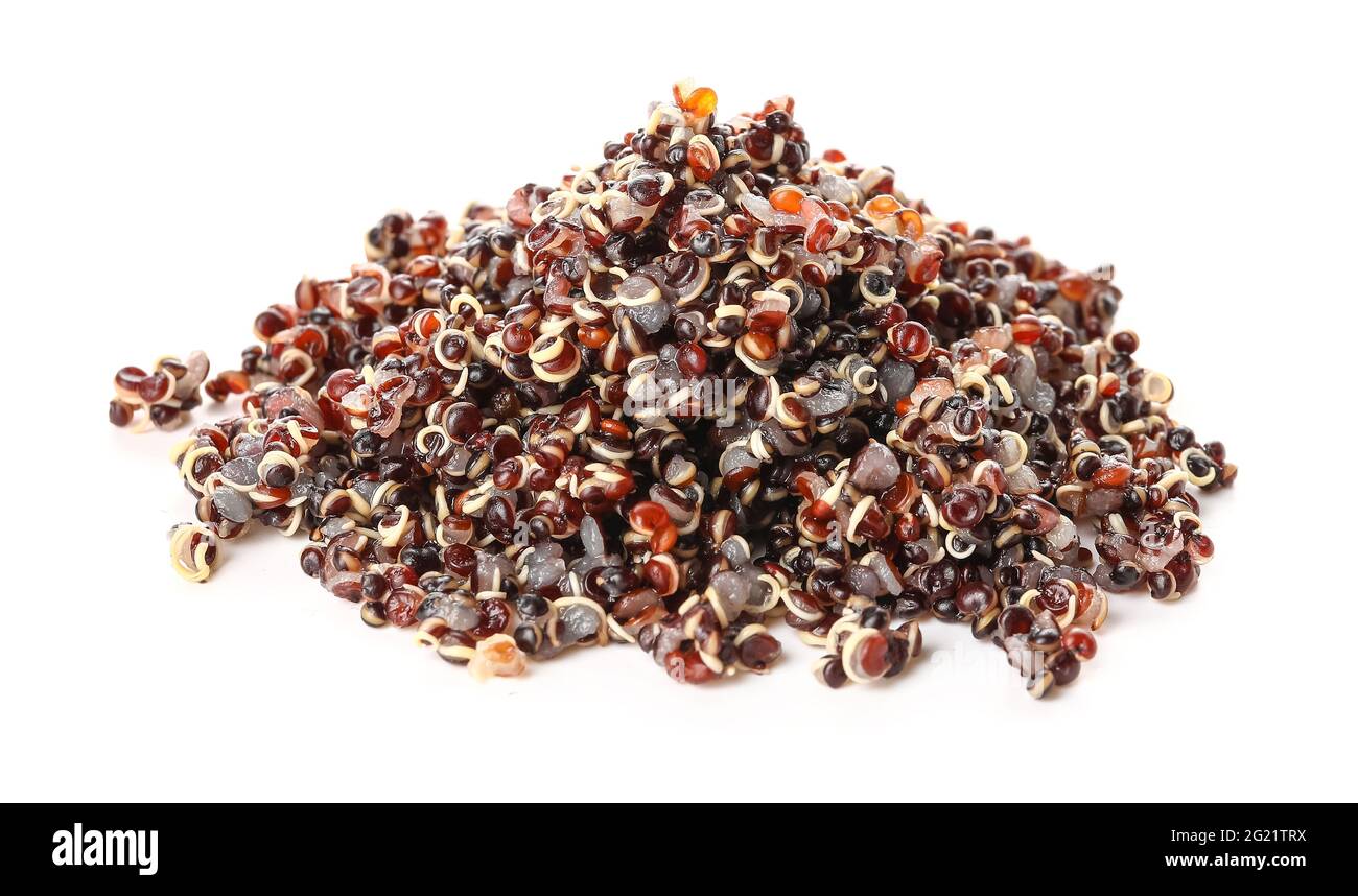 Tasty quinoa on white background Stock Photo - Alamy