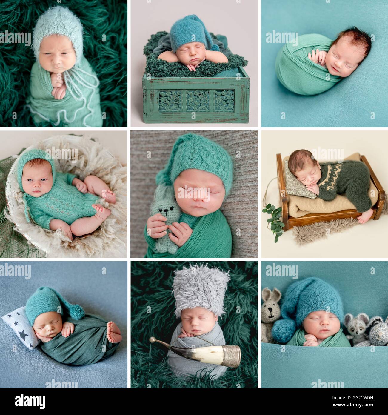 Collage of newborn baby photos Stock Photo - Alamy