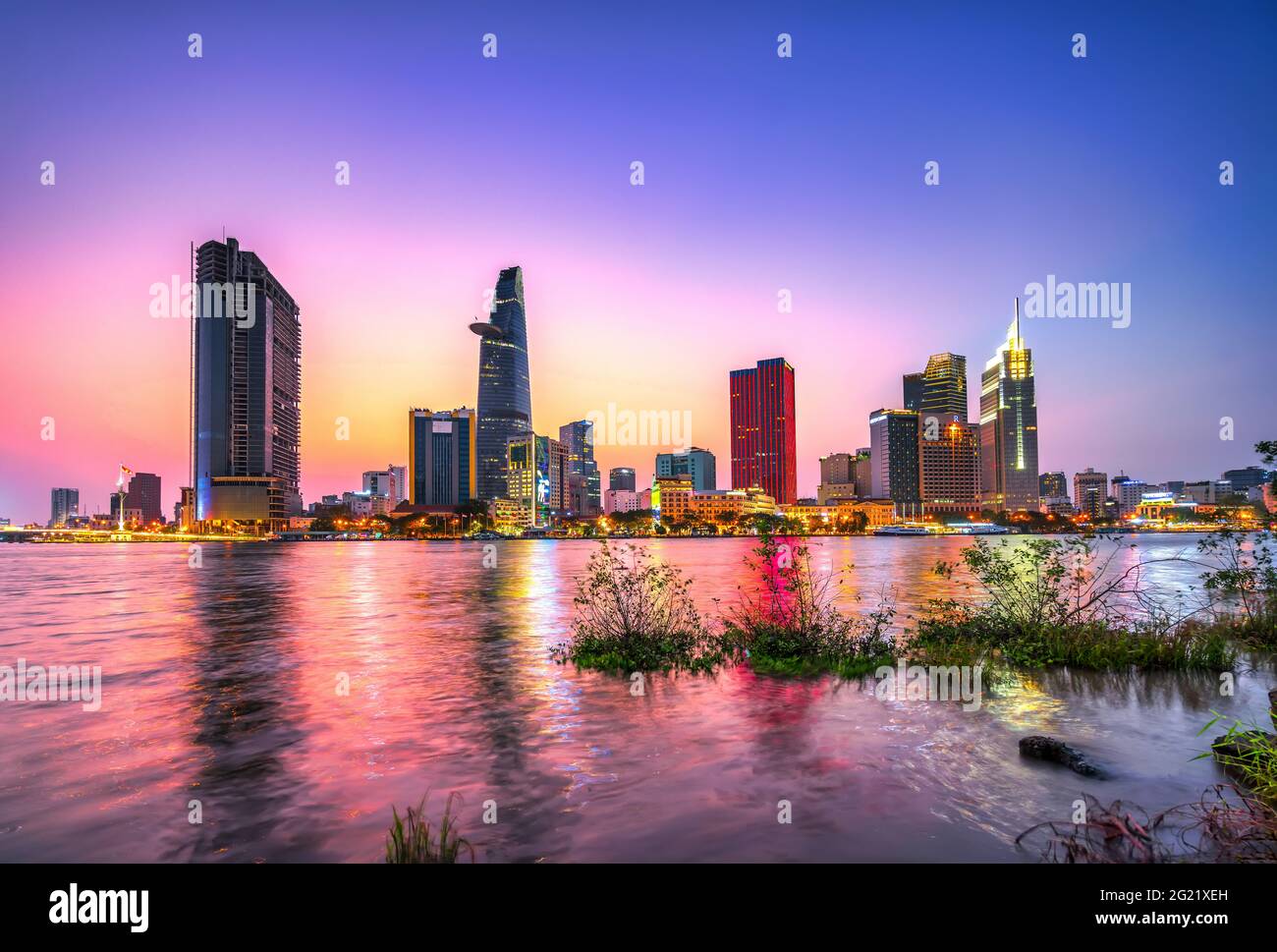 Riverside city sunset moments in the sky at end of day brighter coal ...