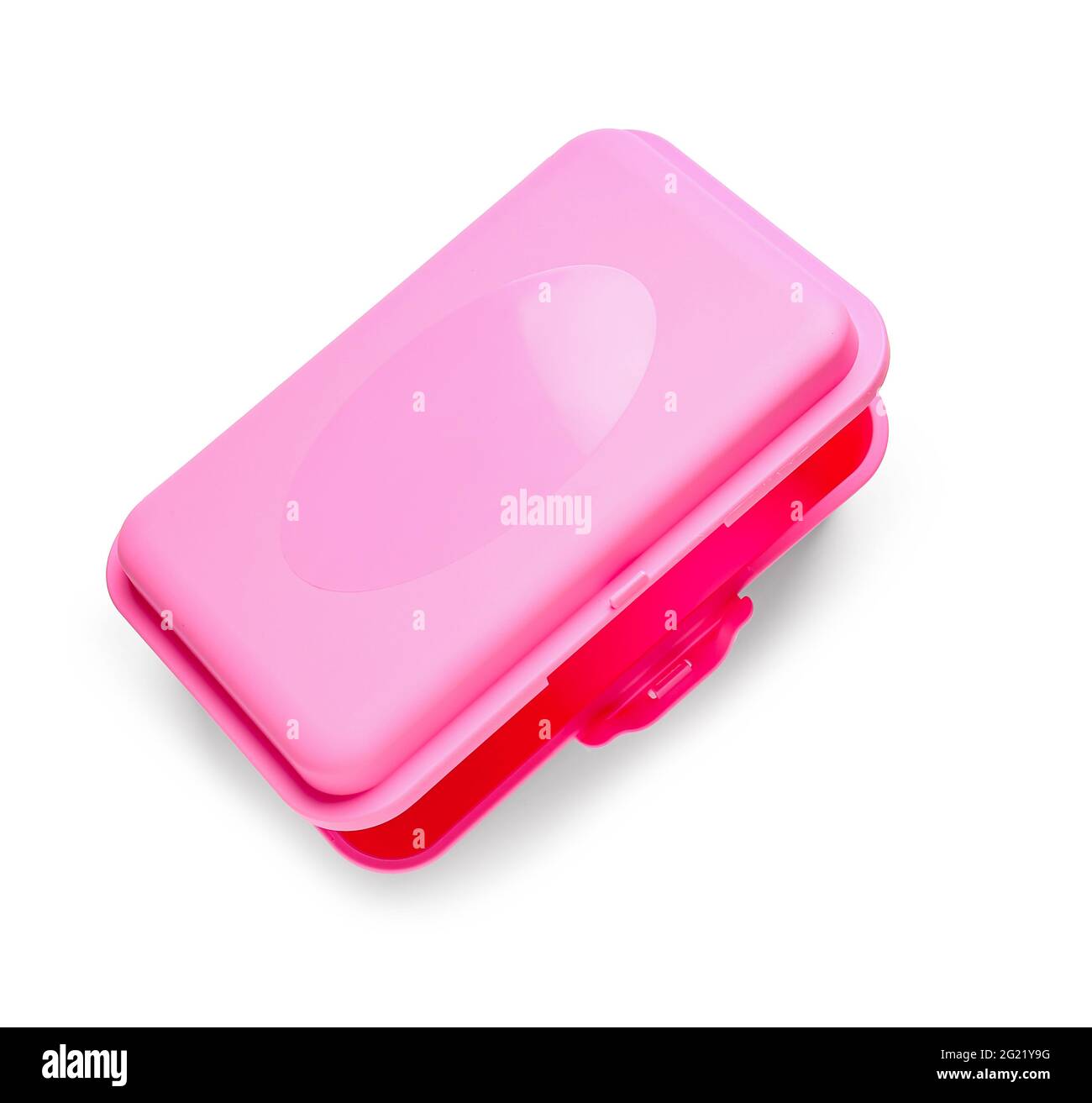 Plastic lunch box on white background Stock Photo - Alamy