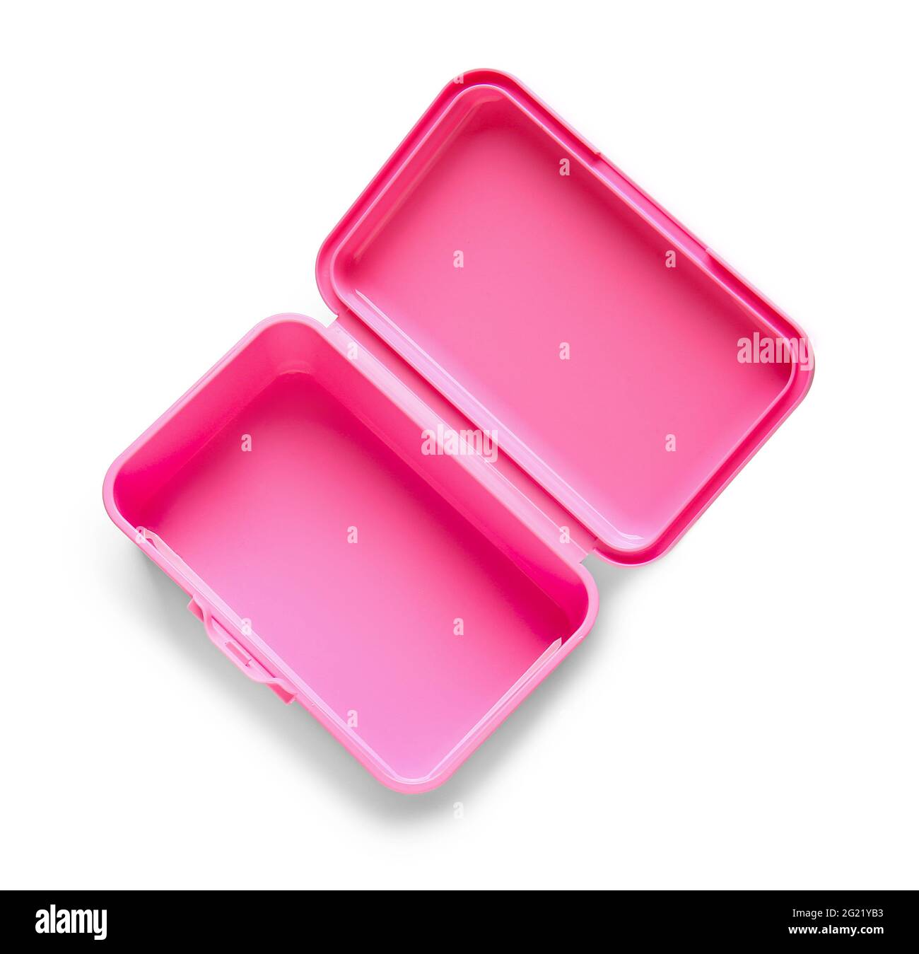 Plastic lunch box on white background Stock Photo - Alamy