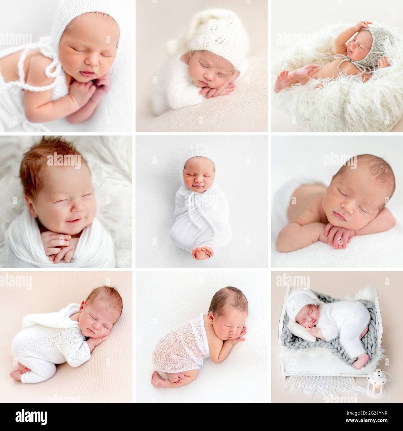 Collage of newborn baby photos Stock Photo - Alamy