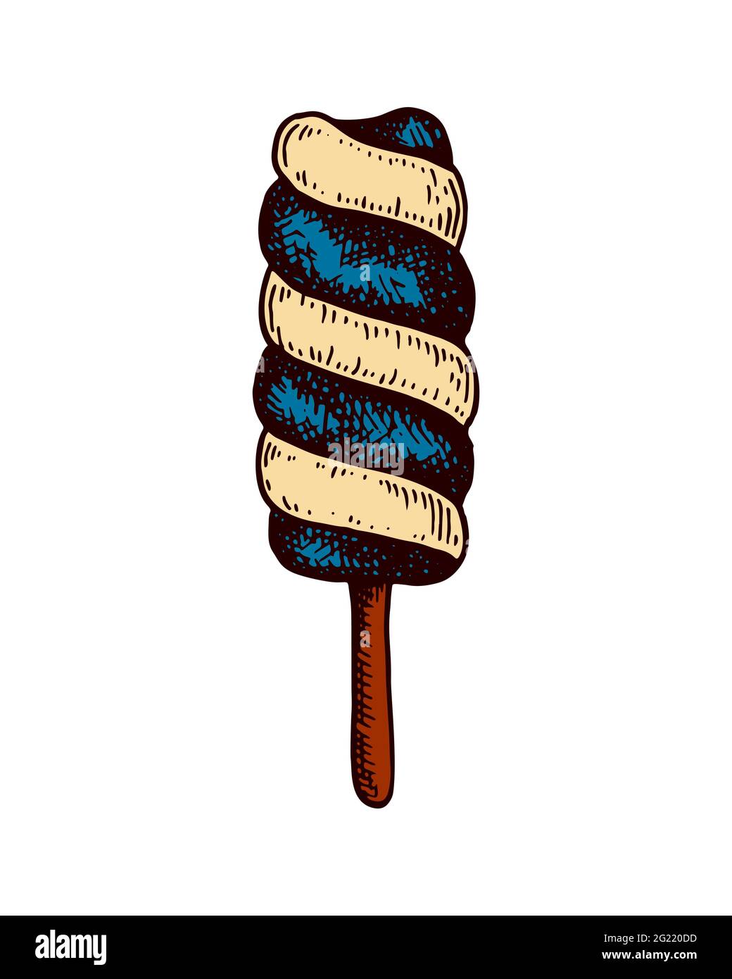 Hand drawn colorful lollipop isolated on white. Vector illustration in ...