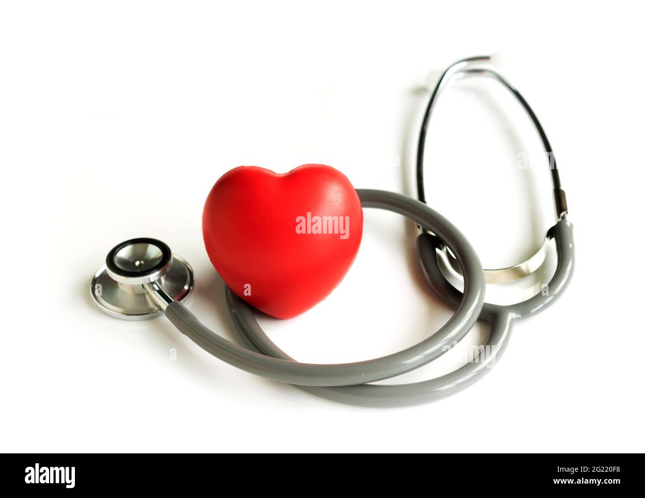 Medical stethoscope and heart isolated on white Stock Photo - Alamy