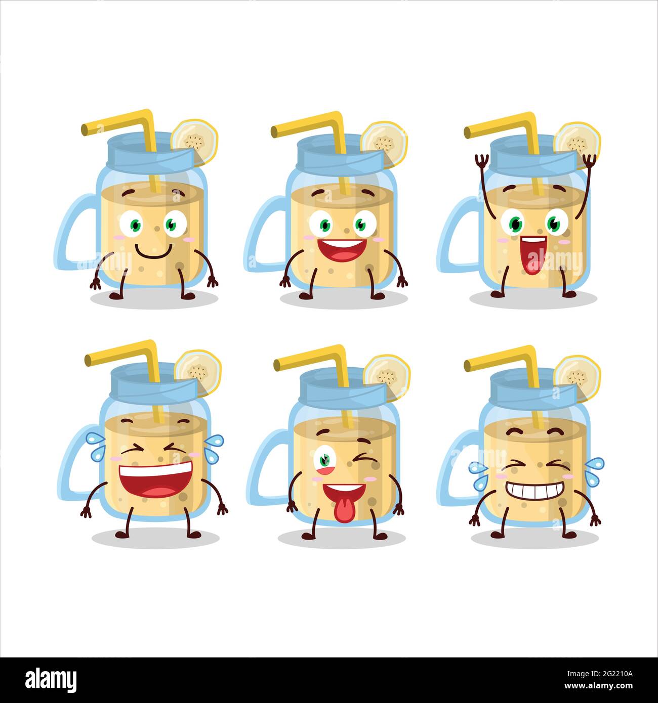 Cartoon character of banana smoothie with smile expression. Vector ...