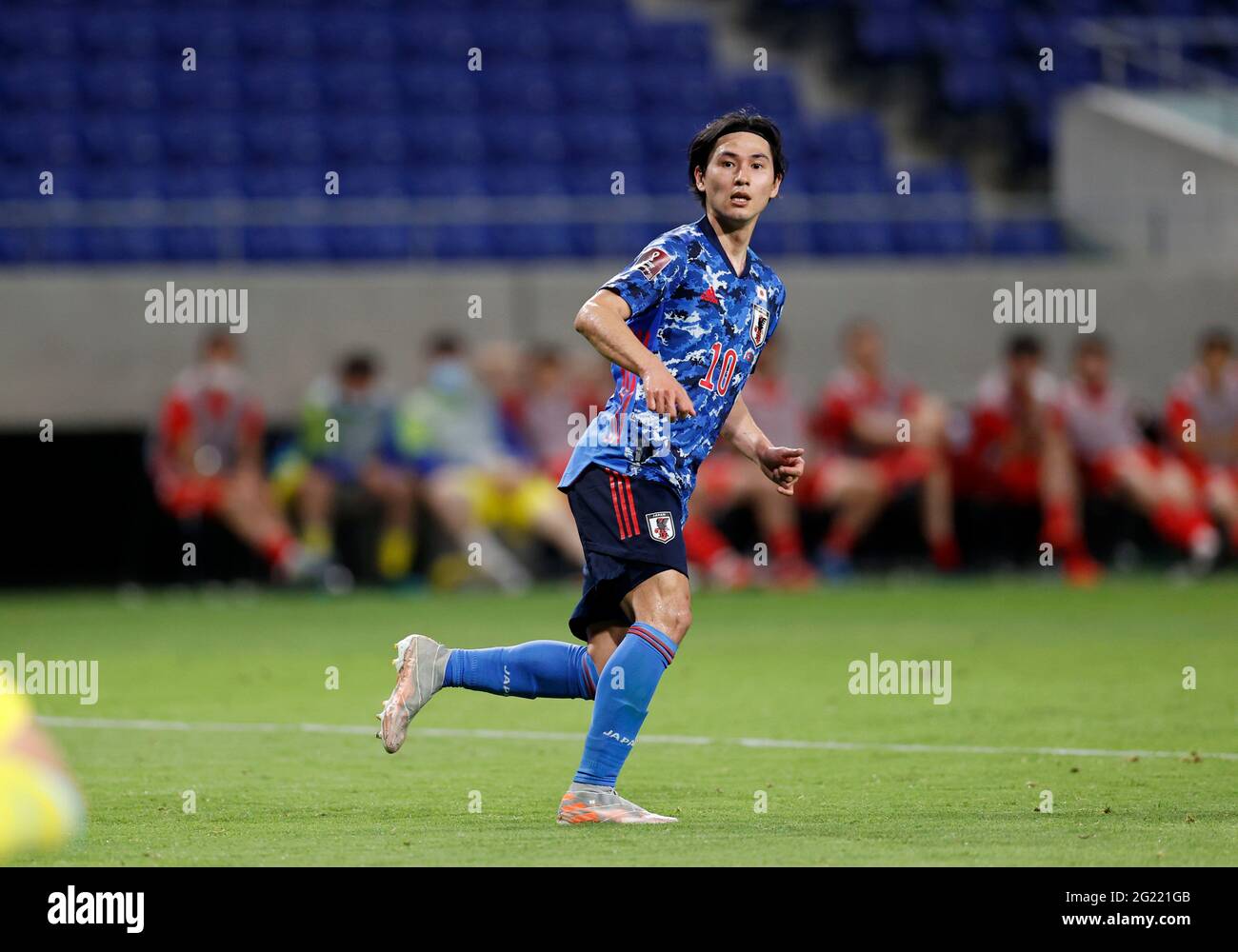 Osaka, Japan. 7th June, 2021. Takumi Minamino (JPN) Football/Soccer ...