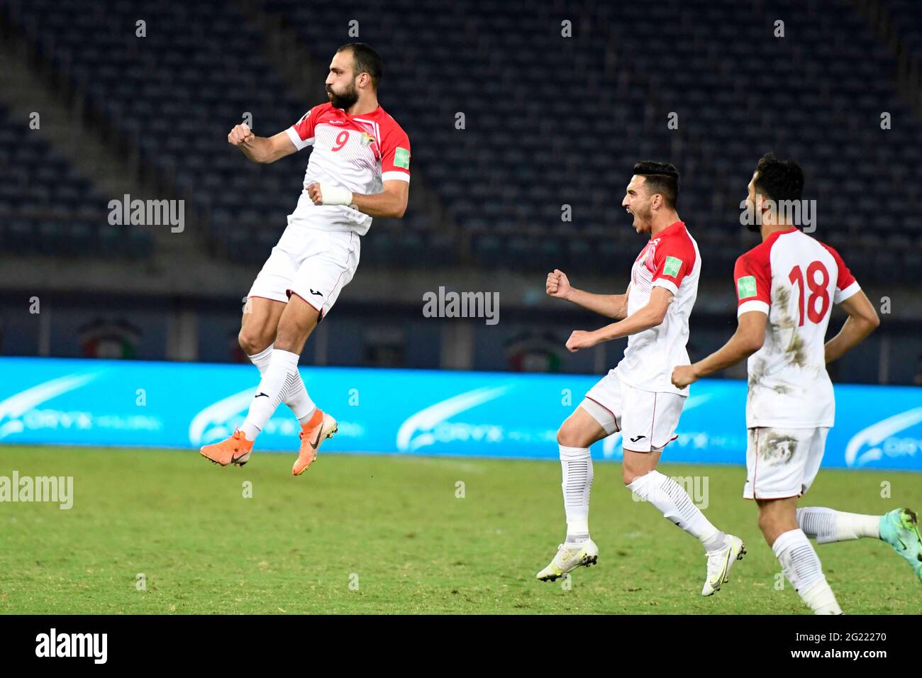 Kuwait City, Kuwait. 7th June, 2021. Baha Faisal (L) of Jordan ...